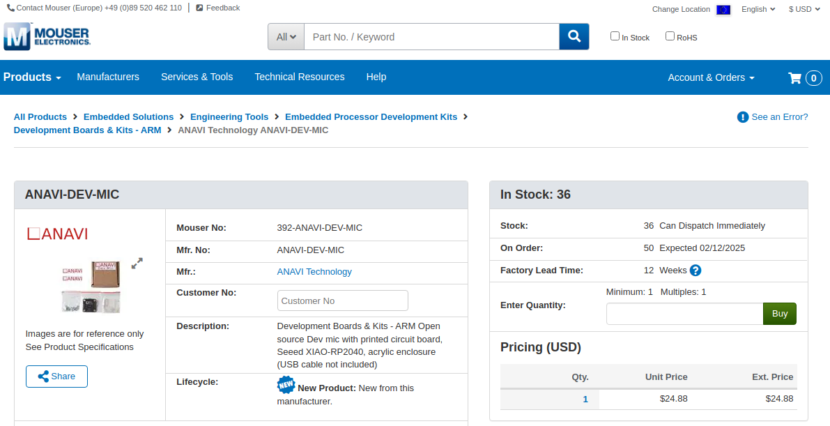 ANAVI Dev Mic: Open-Source USB-C Microphone Now Available at Mouser – ANAVI Technology
